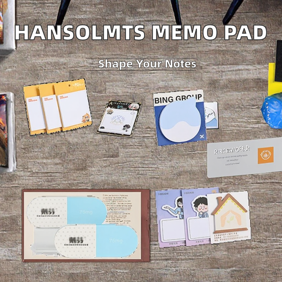 Custom Shaped Reusable Self-Adhesive Sticky Notes Memo Pad Notebook for ...