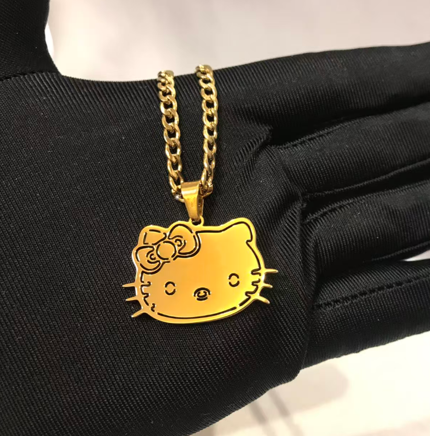 Custom Cartoon Necklace 18K Gold Plated Stainless Steel Cartoon Pendant ...