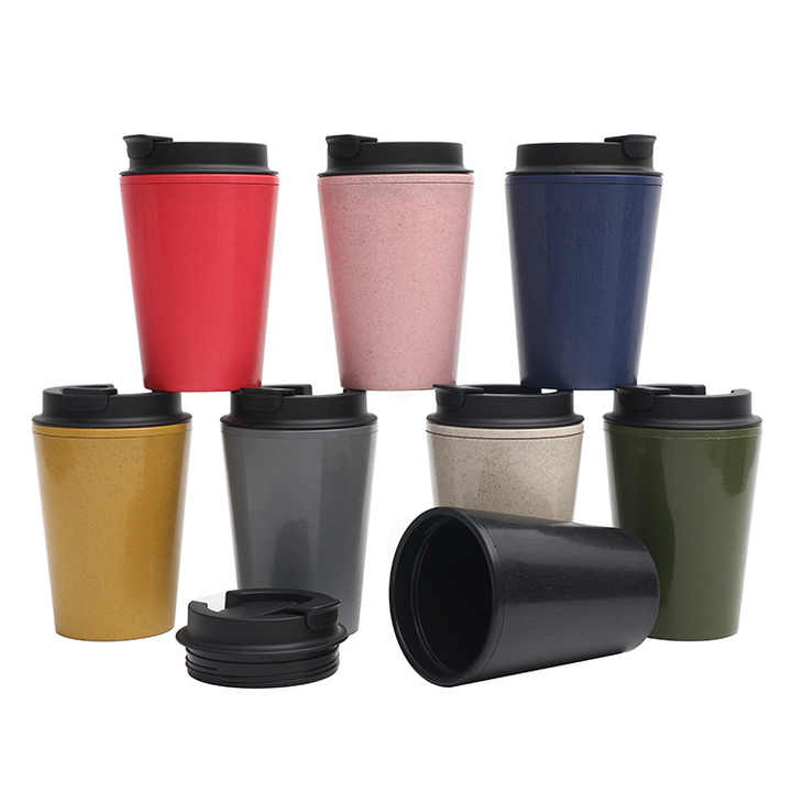 Custom LOGO 350ml 12oz Hot Cold Coffee Cup With Cap Portable Double ...