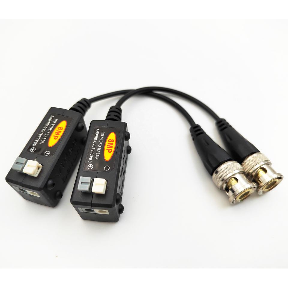 Passive HD BNC 8MP Video Balun Transceiver Transmitter AHD/TVI/CVI/CVBS ...