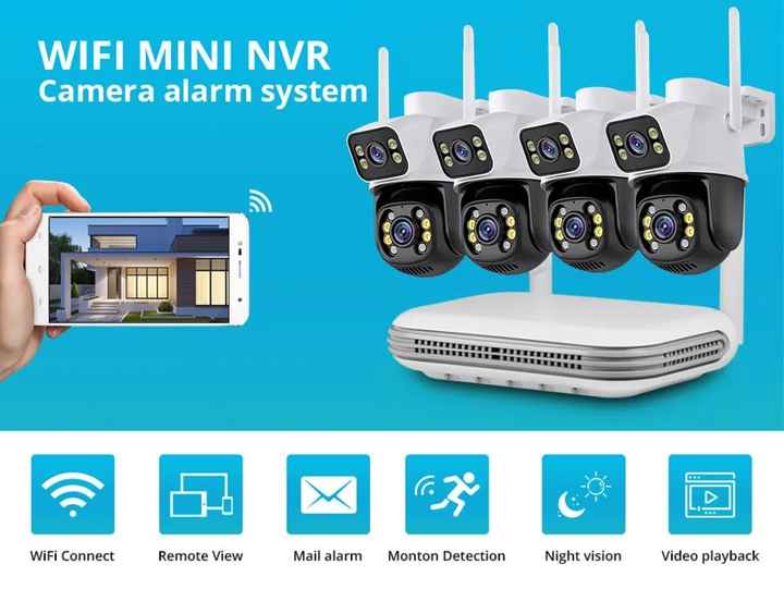 Icsee Xmeye 6MP 4CH Wireless Home Security System Night Vision Network ...