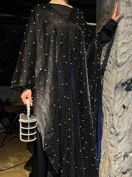 R-268 Ramadan Dubai 2025 Islamic Burqa Luxury Beaded Simple Pearl ...