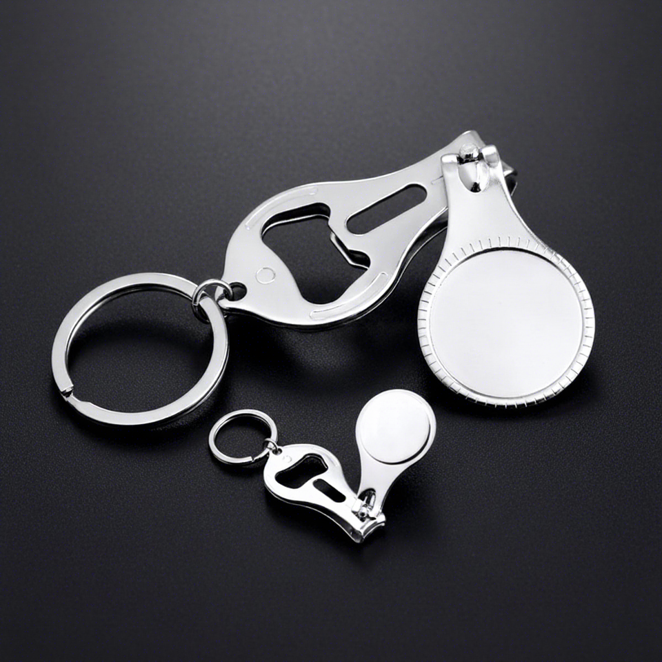 Custom Stylish Metal Nail Keychain Durable Accessory for Clipper Can ...
