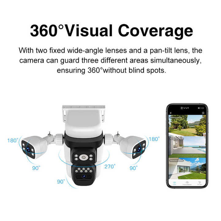 VEESKY BG621SR 9MP Home Security Low Power Built-In Battery Camera ...