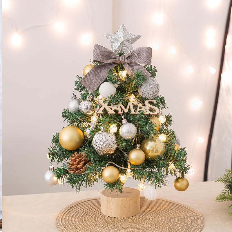 Mini 45cm Artificial Christmas Tree Compact Battery Operated LED Lights ...