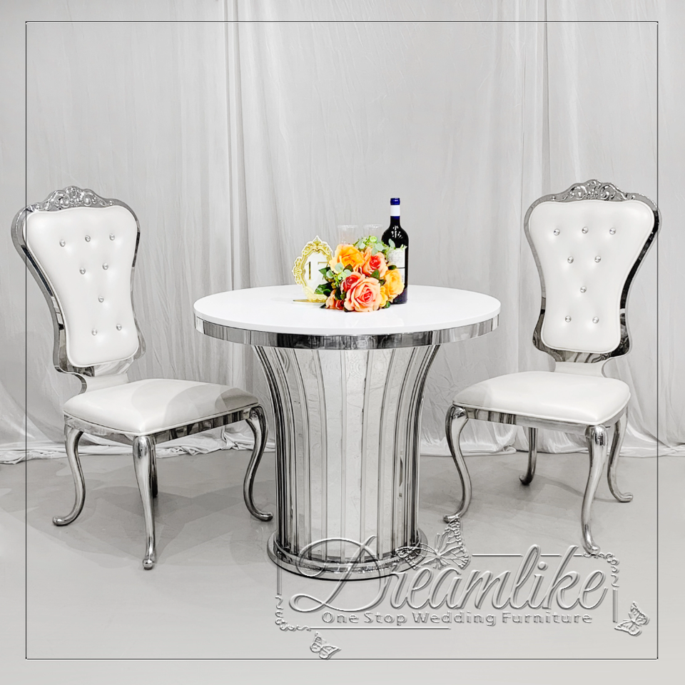 Modern Dreamlike Wedding Cake Table Decor Stainless Steel Mirror Glass ...