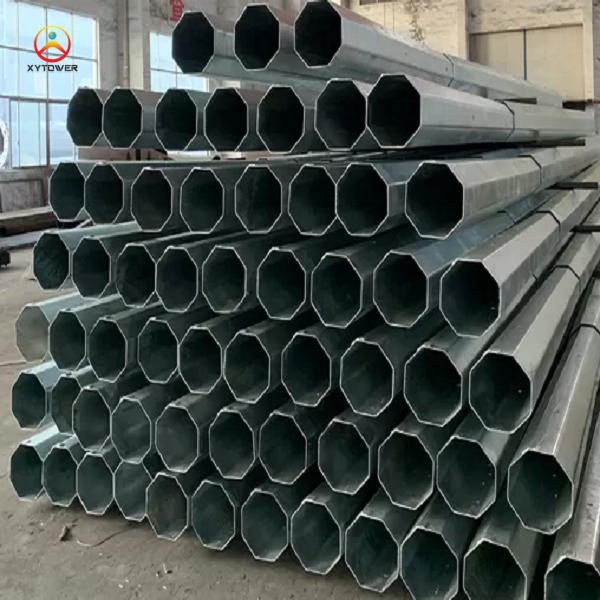 69KV Galvanized Steel Transmission Lines Monopole Steel Tube Electric ...