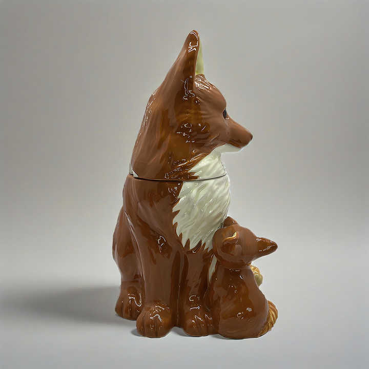 Fox Mather and Baby Shaped Ceramic Salt & Pepper Shakers with Tray ...