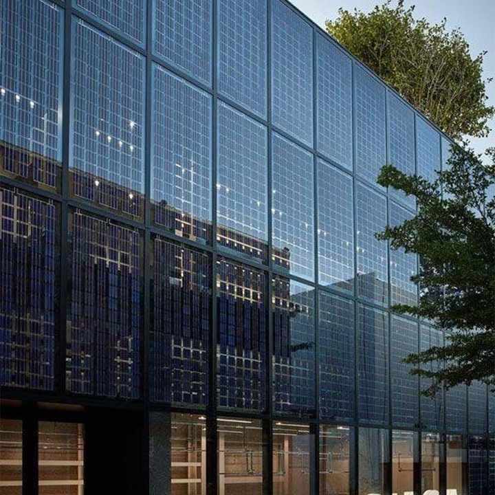 High Efficiency BIPV Solar Panels Aesthetic Appeal Monocrystalline Silicon Glass Topcon Bifacial ...