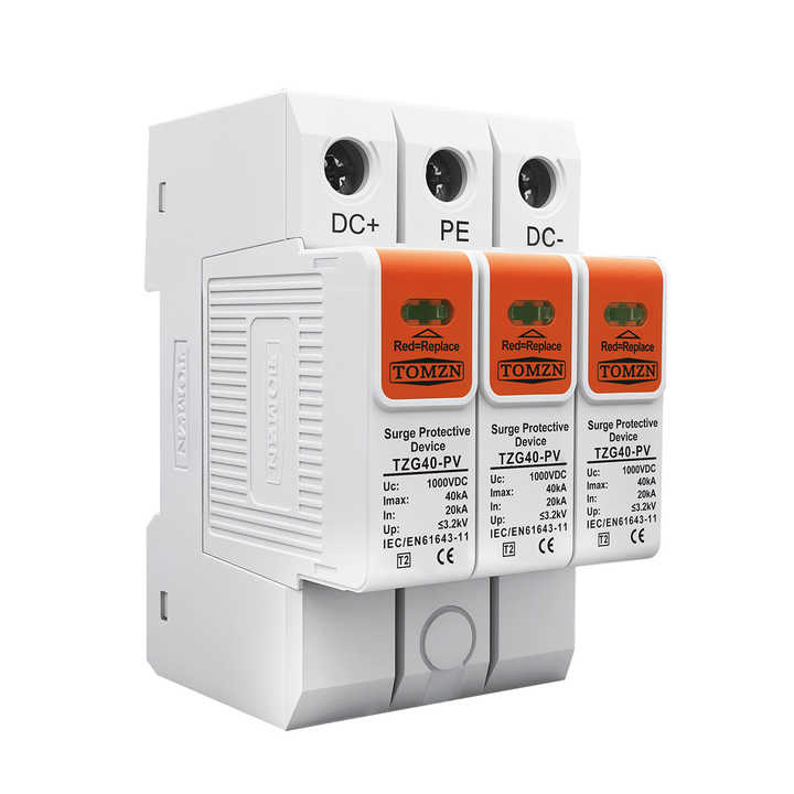 TZG40-PV 3P 1000V 1200V 1500V DC PE Protection T2 MOV Shield-Type ...