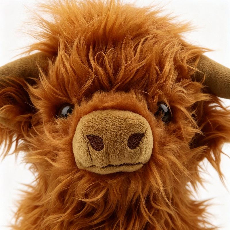 Realistic Highland Cow Plush Toy Soft Scottish Highland Cattle Stuffed ...