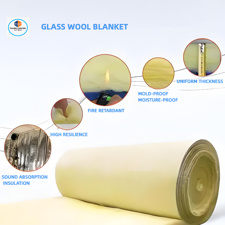 Cheap OEM Polypropylene Glass Wool Insulation Roll Fireproof Sound ...