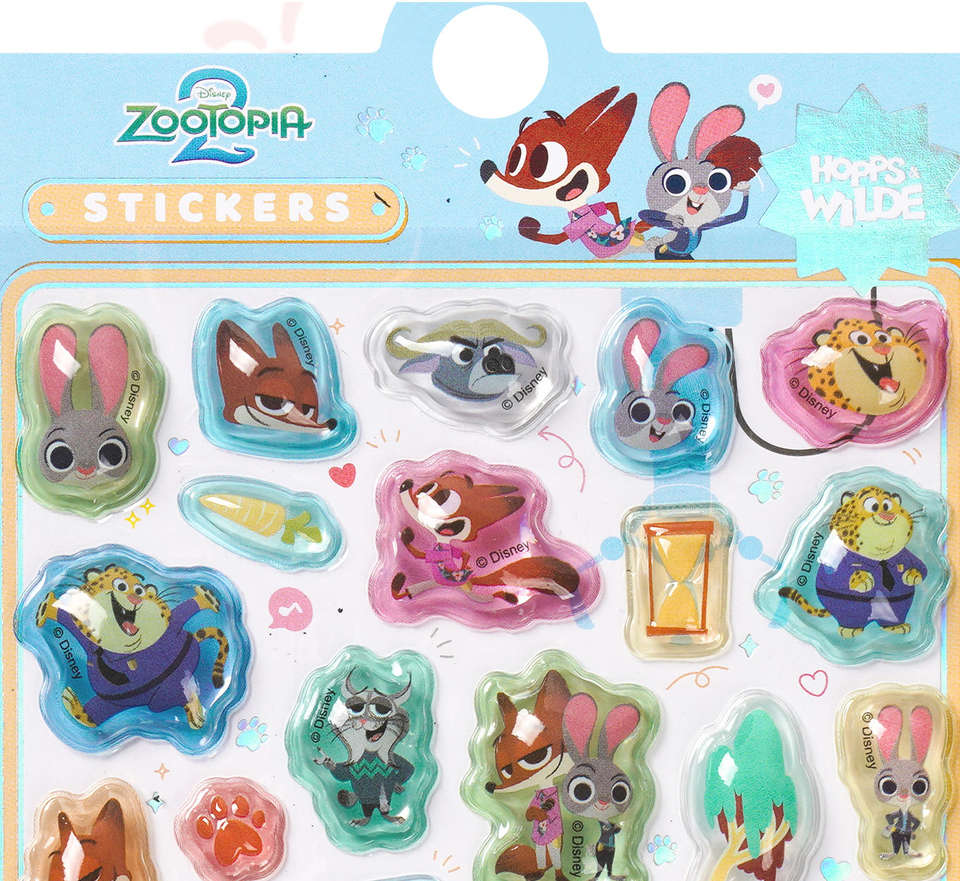 Zootopia Crystal Solid Stuffed Genuine 3D Fun Embossed Sticker Cartoon ...