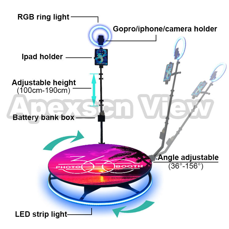 2022 Hot Sale New Portable Selfie 360 Degree Rotation Platform Business Photo Booth Camera ...