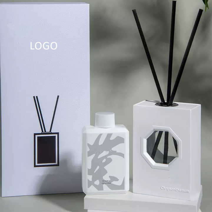 Embossed Gypsum Plaster Reed Diffuser White Textured Ceramic Bottles ...