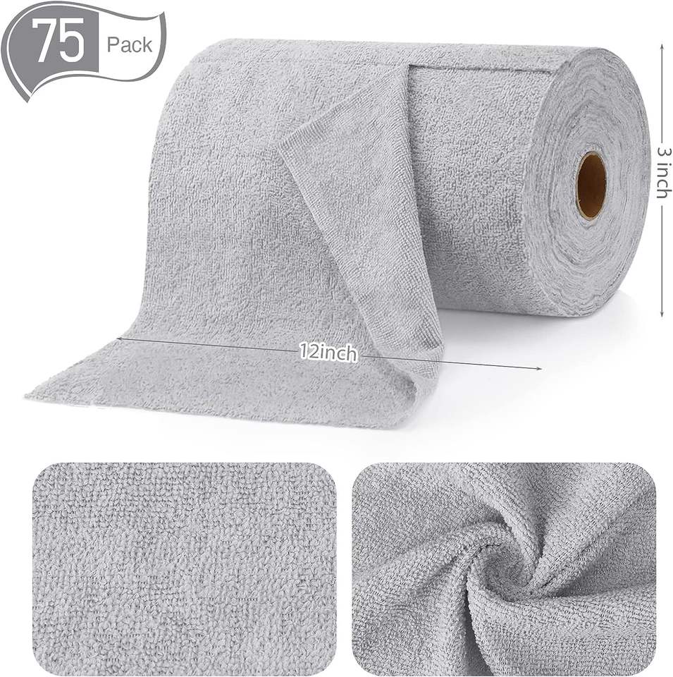 Microfiber Towel Roll - 75pcs Reusable Cleaning Cloths