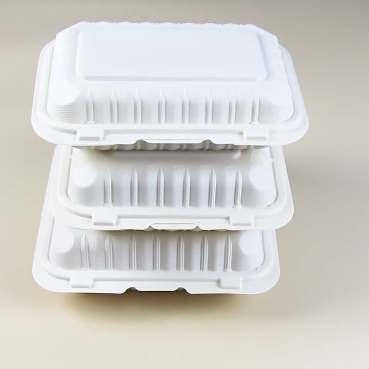 Disposable Food Container With 3 Division Compostable Black Takeaway ...