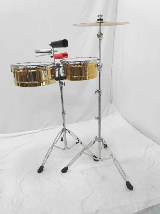 E-manco Timbal Set - 14+15inch Drums with Cowbells & Cymbal