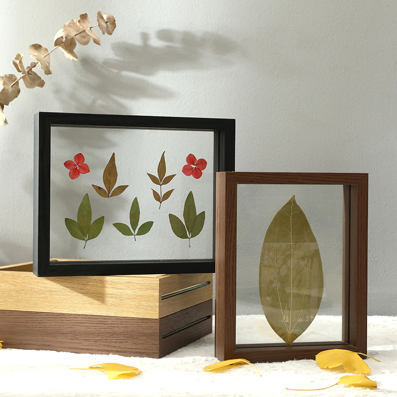 Double Sided Glass Picture Frame - Rustic Gold Modern Design