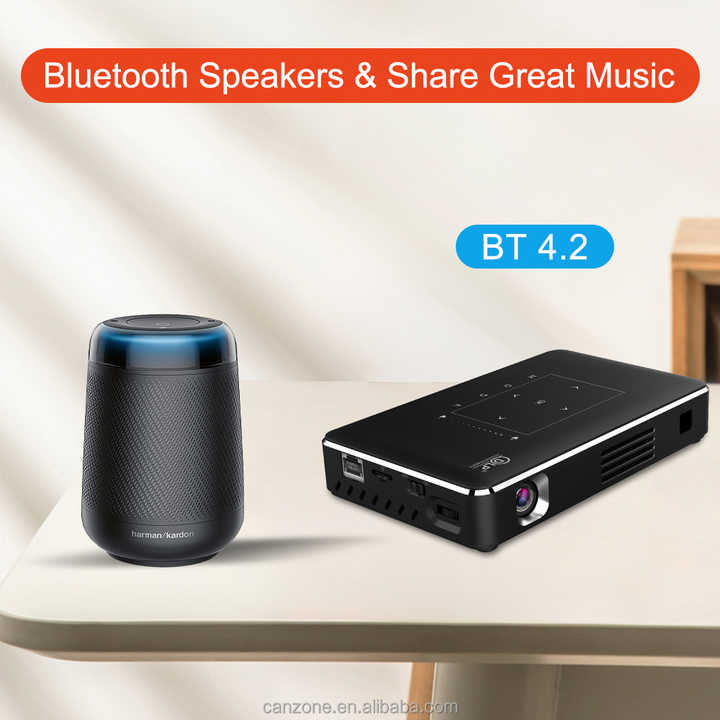 DLP Mini Projector with Android 9 Touchscreen 3D Support LED Lamp 2G ...