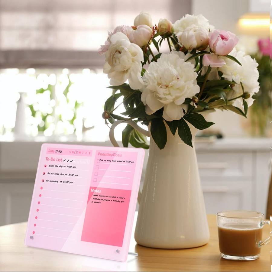 Desktop Thickened Acrylic Dry Erase Board Frameless Planner Board ...