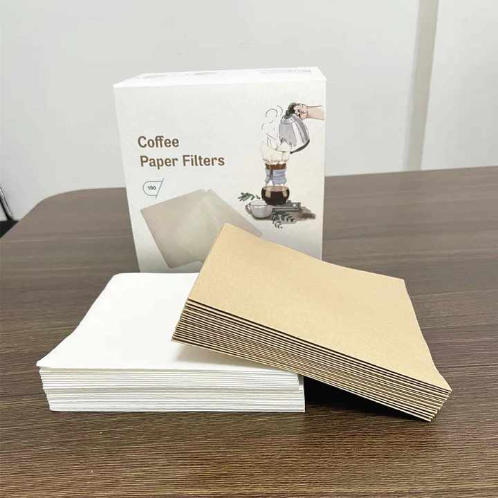 3-6 Cups Square Shape Pre-Folded 30*30cm Coffee Paper Filter Compatible ...