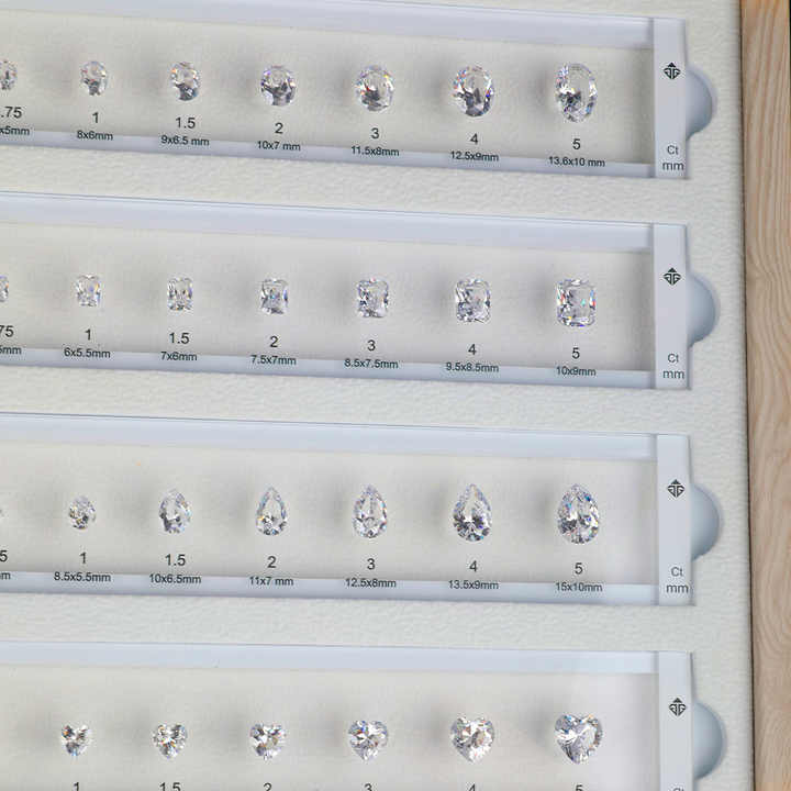 Visual Diamond Size & Shape Kit10 Shapes 3mm Acrylic 0.5ct-5ct Wooden ...