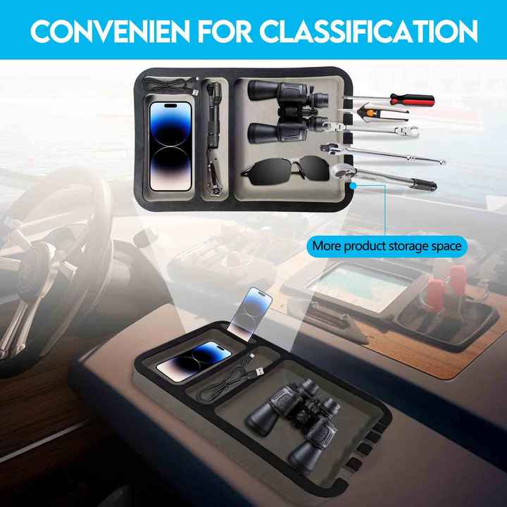 EVA Foam Boat Dash Pad, 3 Compartment Two-Color Phone Marine Dashboard ...
