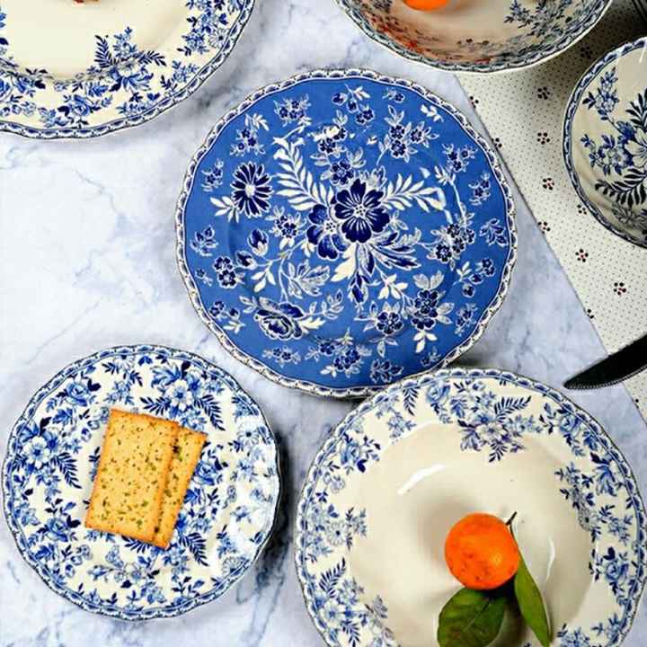 High-Aesthetic Porcelain Tableware Set Underglaze Blue White Design ...