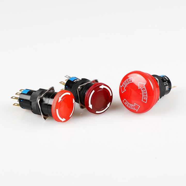 16mm Bright Red E-Stop Switch Turn Lock 1no1nc Emergency Stop Rotary ...