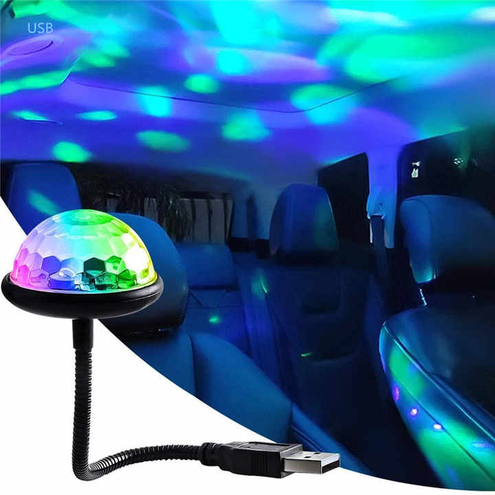 LED RGB USB Car DJ Light - Voice Control Laser Party Lights