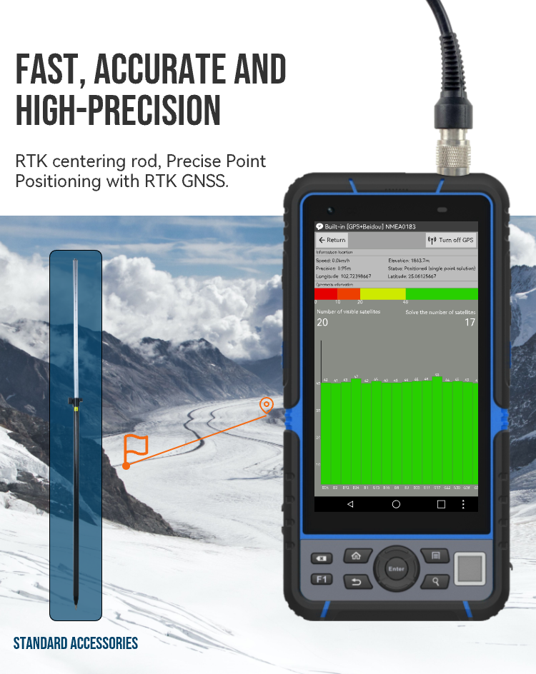 HUGEROCK G60L pda rugged rtk gnss receiver surveying grade multi-mode ...