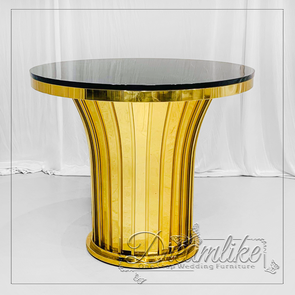 Modern Dreamlike Wedding Cake Table Decor Stainless Steel Mirror Glass ...