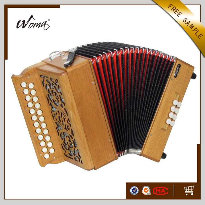 Cagnoni Reeds 23K8B Wood Button Diatonic Accordion - Tone BC/GC/DG/AD