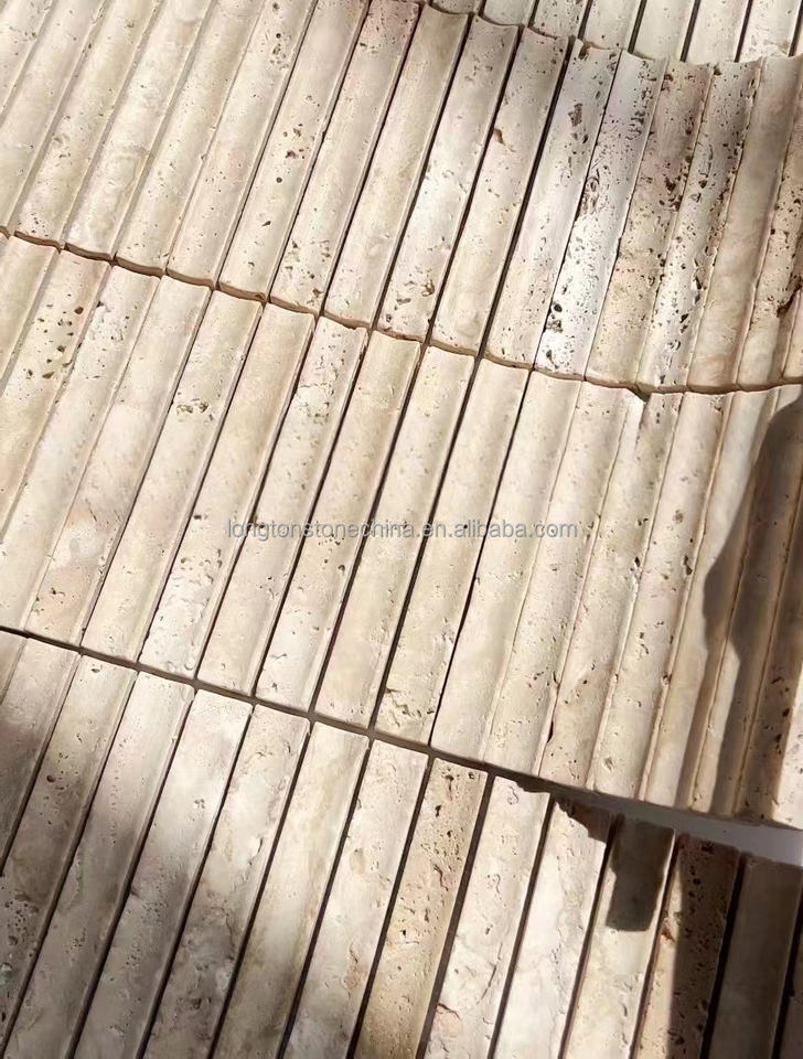 Kit Kat Beige Travertine Marble Mosaic Tile for Kitchen Backsplash ...