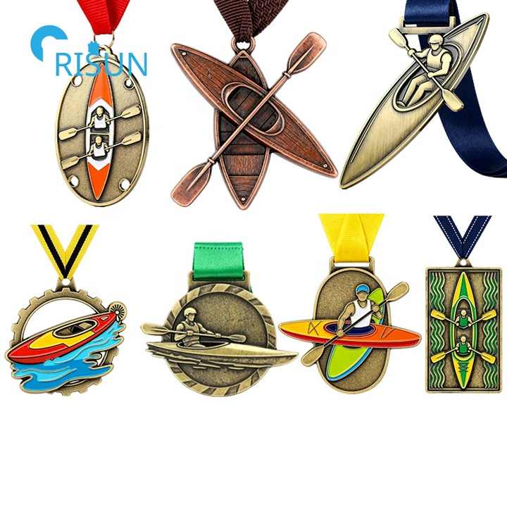 Personalized Kayak Canoeing Rafting Boating Sailing Medal With Ribbon ...