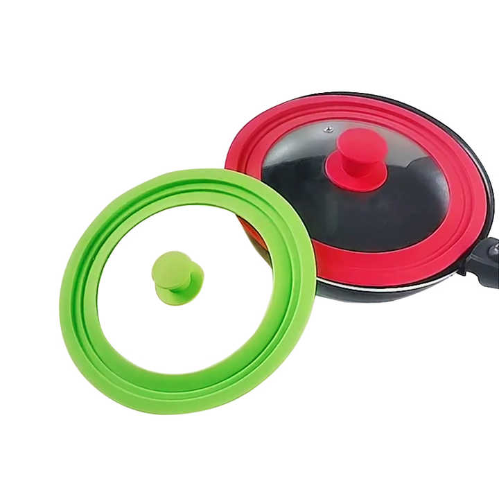 24-26-28cm Universal Silicone Glass Lid for Cooking Pots and Pans set ...