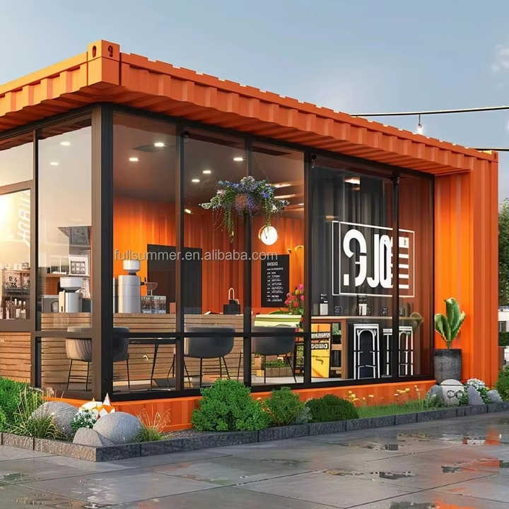 Outdoor Container House Coffee Shop Steel Structure Kiosk Booth Fast ...