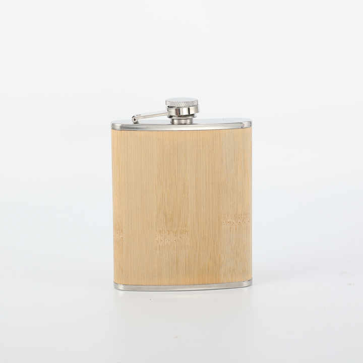 Custom Real Natural Oak Hip Flagon - Portable Whisky Flask