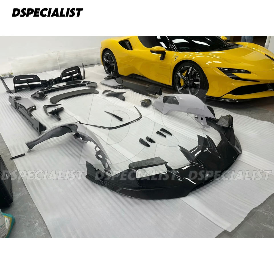 MSY Style Auto Parts Dry Carbon Fiber Body Kit Front Lip Rear Spoiler ...