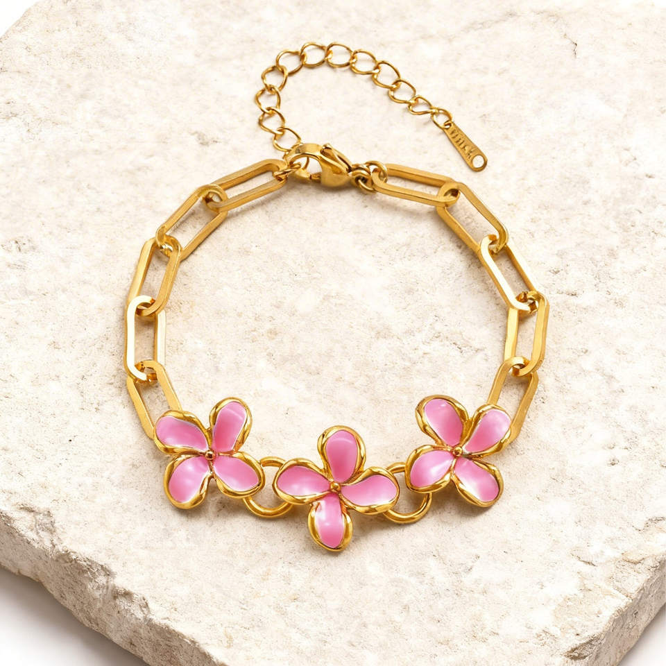 European American Hot Selling Gold Plated Color Dripping Flower Women ...