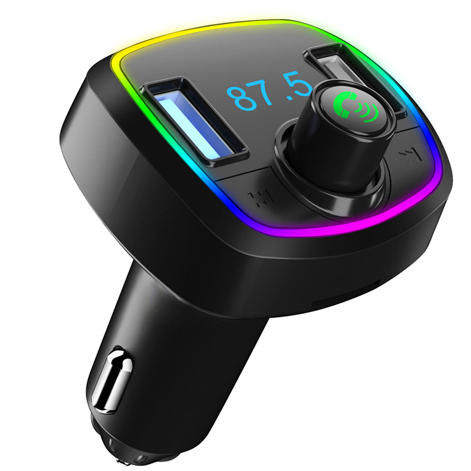 50%OFF Fast Charging Car FM Transmitter RGB Bluetooth 5.0 Handsfree Car ...