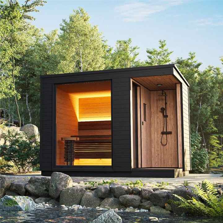Luxury Outdoor Sauna with Intelligent Control and Far Infrared