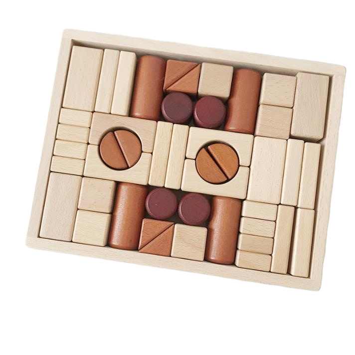 2020 High Quality Natural Beech Wooden Blocks Sets Toy