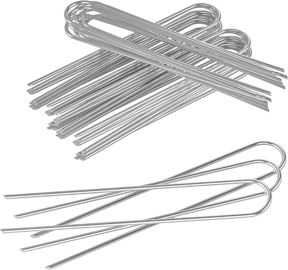 U-Shaped Landscape Staples Heavy Galvanized Garden Staples for Outdoor ...