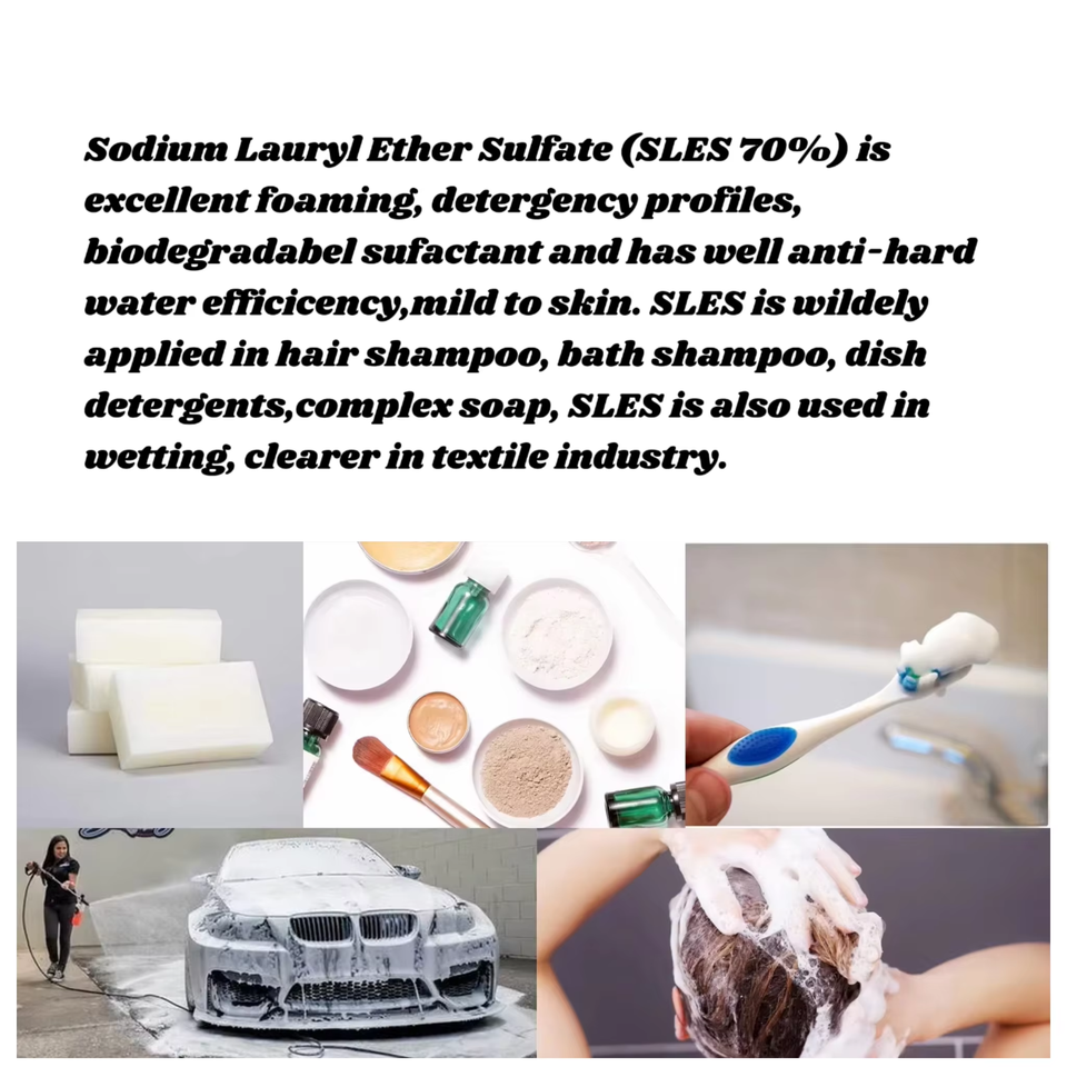 Liquid Detergent Grade SLES 70% Sodium Lauryl Ether Sulfate AES ...