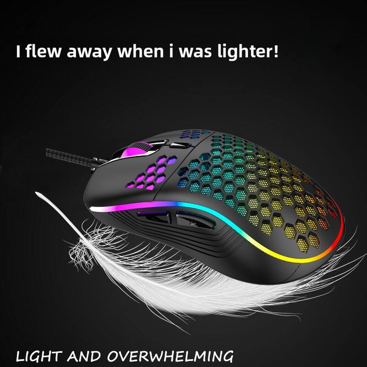 D110 Wired USB 6-Button 7200 DPI Gaming Mouse LED Backlit Ergonomic Right Hand Orientation for ...
