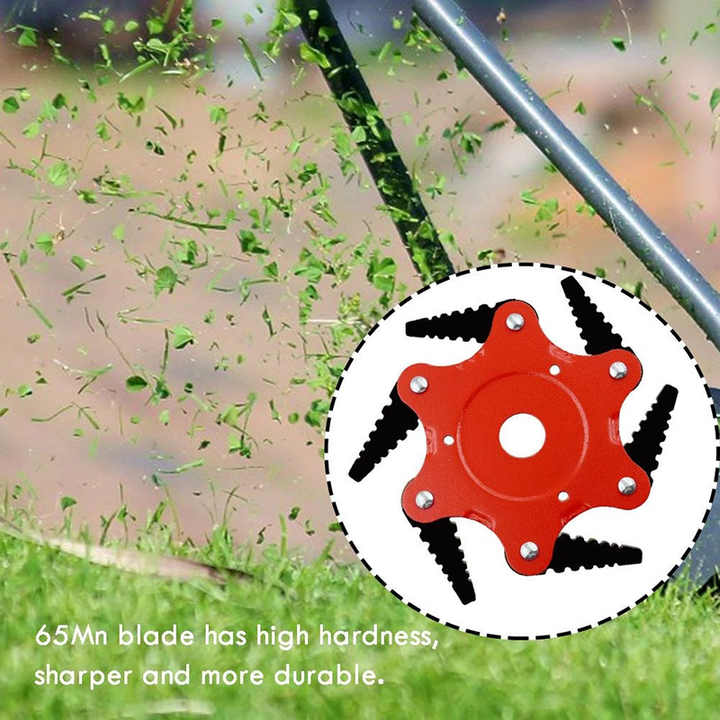 6 Teeth Brush Cutter Lawn Blade 65mn Steel Cutter Blade Trimmer Head ...
