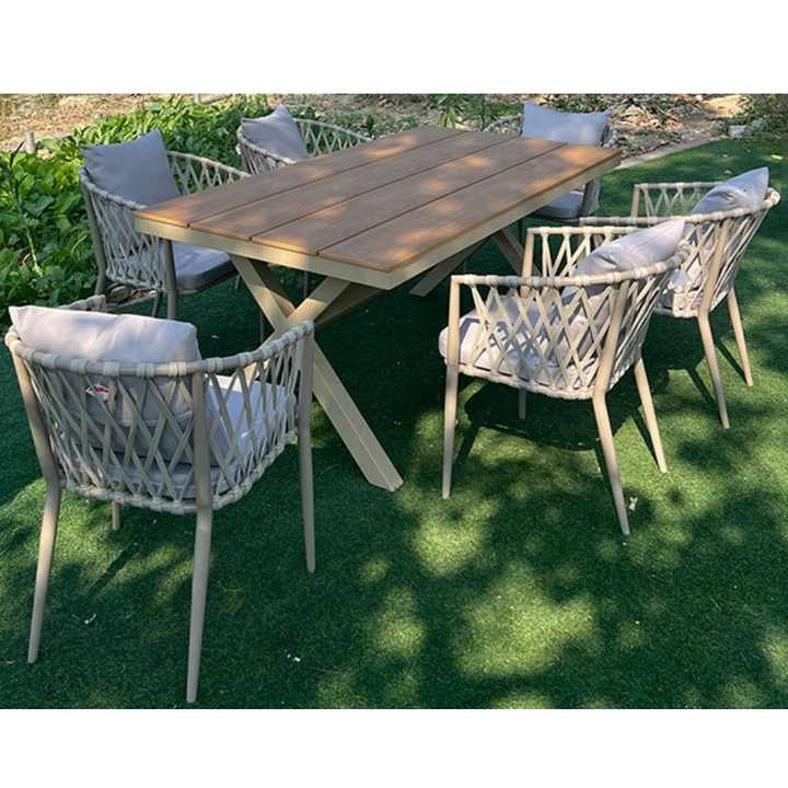 Waterproof Garden Outdoor Dining Tables Modern Style Courtyards Dining ...
