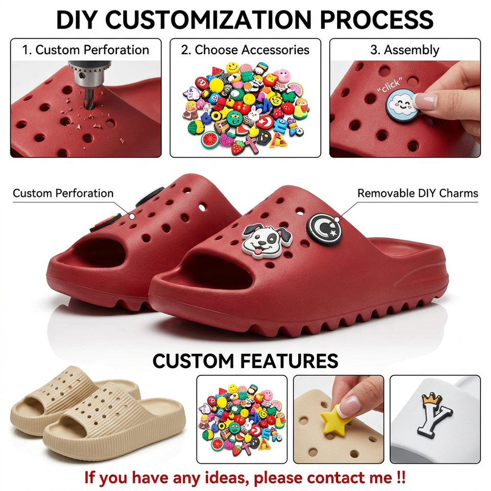 Customized logo soft comfortable slides sandals Summer Stylish indoor ...
